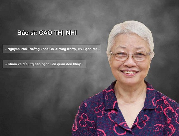 Tiến sĩ. Bác sĩ Cao Thị Nhi chuyên gia Cơ xương khớp tại Hà Nội